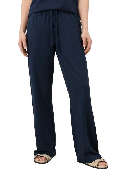 PACT Organic Cotton Wide Leg Lounge Pants With Drawstring - Navy