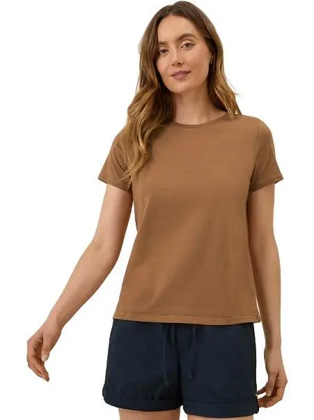 PACT Organic Cotton Softspun Crew Neck Tee - Brown Sugar