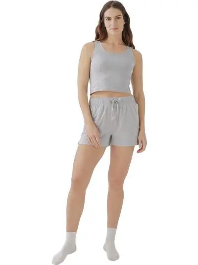 PACT Organic Cotton Fitted Lounge Tank - Heather Grey