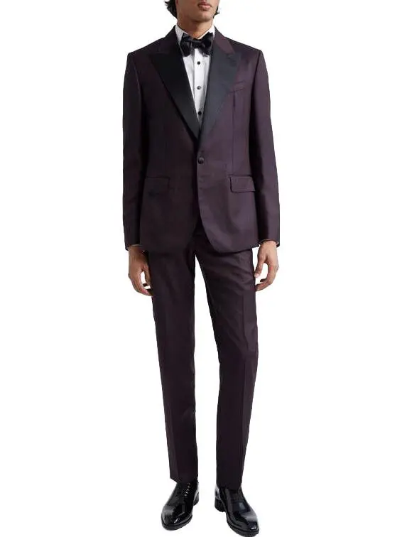 Dolce & Gabbana Maroon Wool Blend Tuxedo - Fantasia