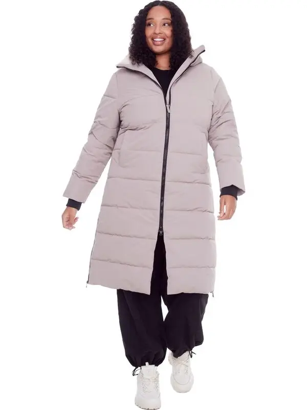 ALPINE NORTH Vegan Down Ultra Long Winter Parka - Light Taupe