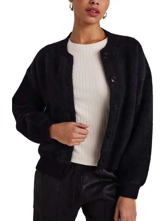 Bella Dahl Fuzzy Bomber Jacket - Black