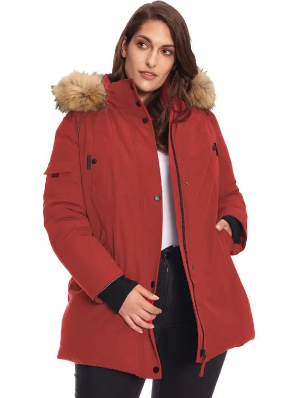 ALPINE NORTH Glacier Vegan Down Winter Parka Jacket - Crimson