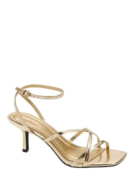 OPEN EDIT Remington Ankle Strap Sandal - Gold Metallic