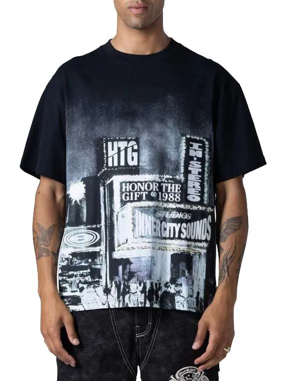 HONOR THE GIFT City Lights Box Graphic T-shirt - Black