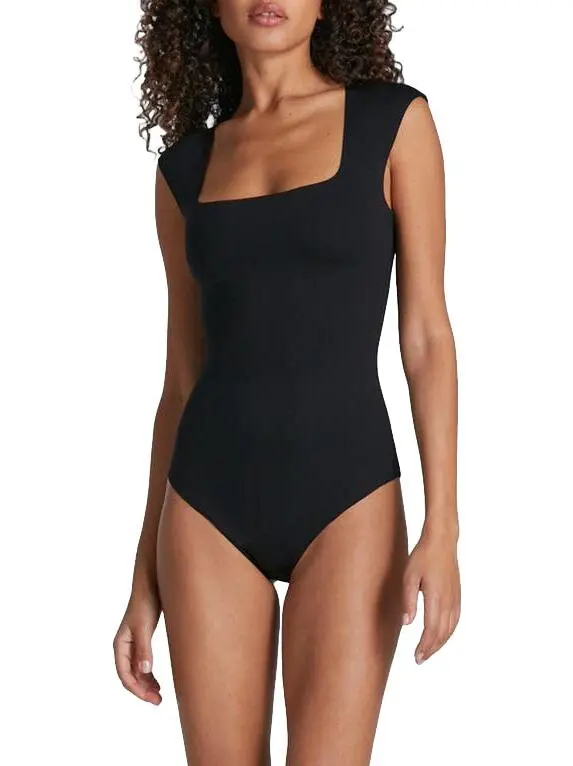 Commando Neoprene Cap Sleeve Bodysuit - Black