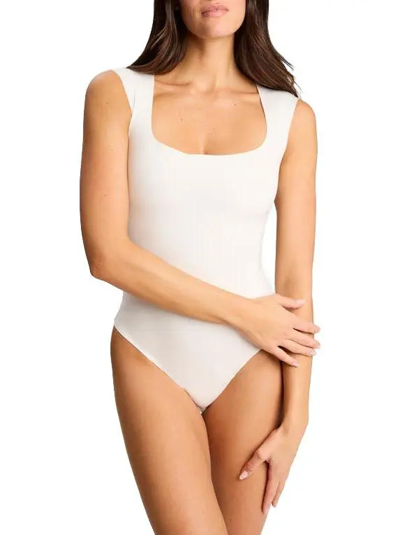 Commando Neoprene Cap Sleeve Bodysuit - White