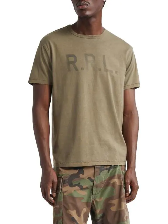 Double Rl Cotton Graphic T-shirt - Olive