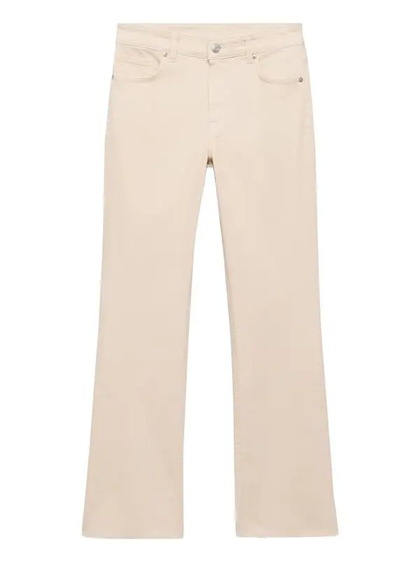 Mango Sienna Raw Hem Crop Flare Jeans - Light Beige