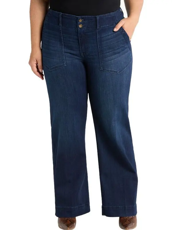 LIVERPOOL Hannah Patch Pocket Flare Jeans - Summit Lake