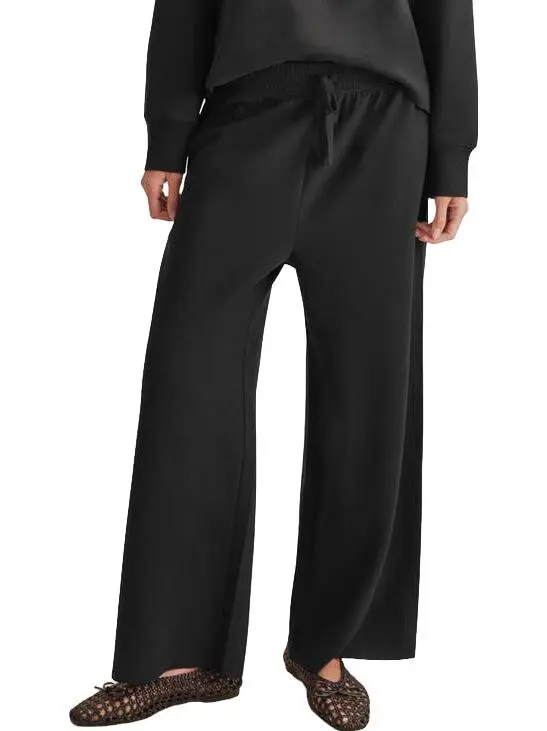 Splendid Winslow Crop Wide Leg Sweatpants - Black