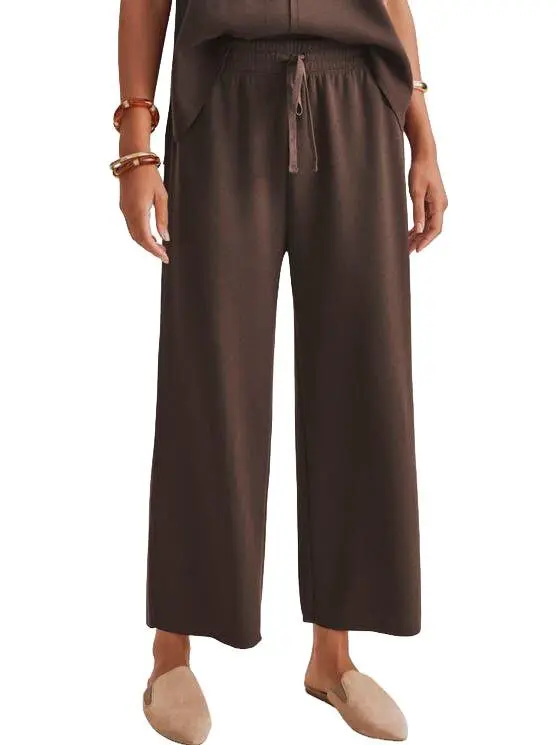 Splendid Winslow Crop Wide Leg Sweatpants - Java