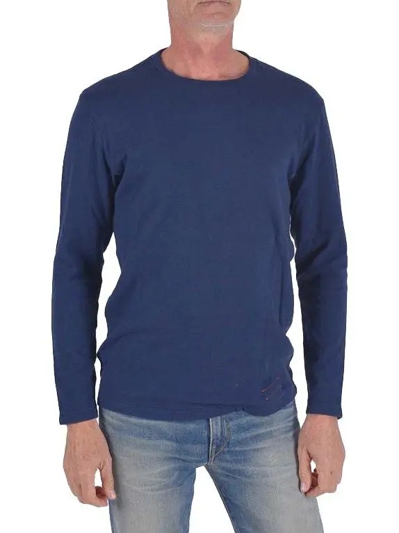 HIROSHI KATO The Drill Long Sleeve Cotton T-shirt - Navy