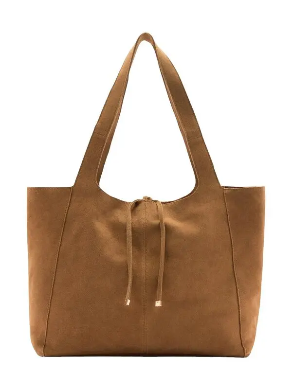 Mango Suede Shopper - Leather