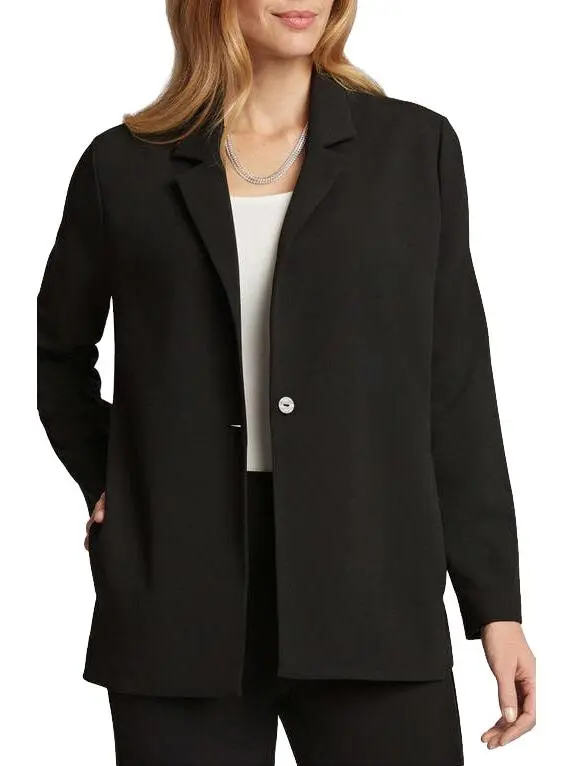 Foxcroft Morgan Crepe Knit Blazer - Black