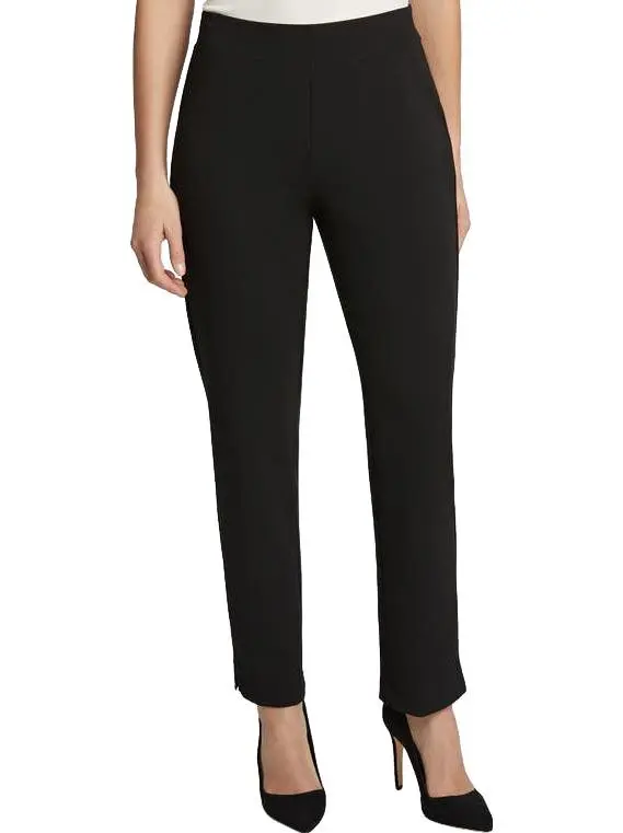 Foxcroft Louisa Crepe Knit Ankle Pants - Black