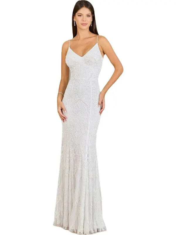 LARA NEW YORK Beaded Mermaid Gown - Ivory
