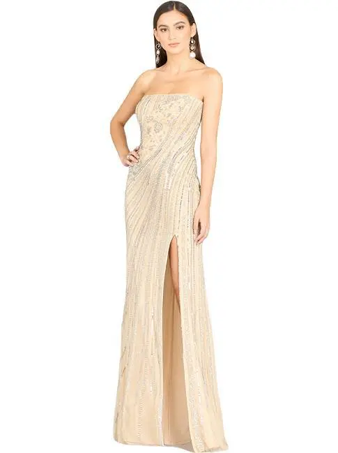 LARA NEW YORK Freddy Strapless Gown - Nudesilver