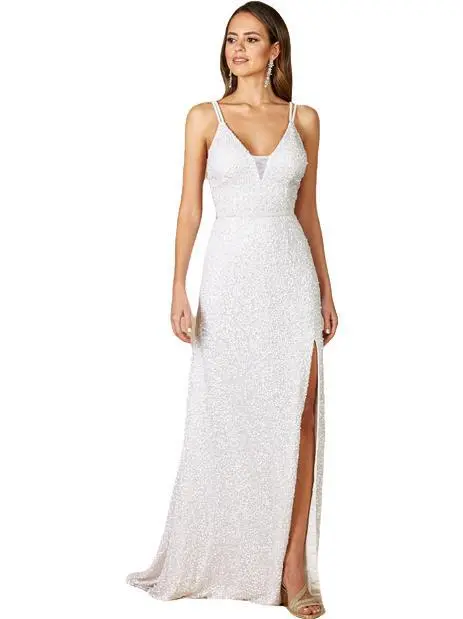 LARA NEW YORK Greenley Beaded Gown - Ivory