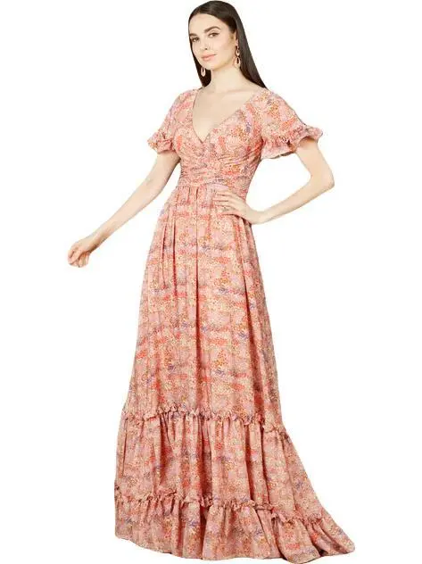 LARA NEW YORK Floral Print Gown - Pink