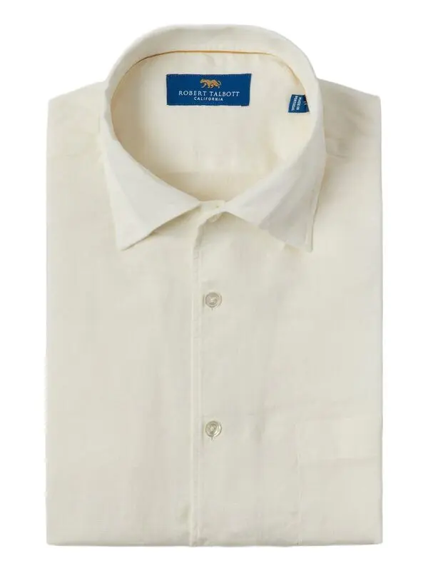 Robert Talbott Morgan Short Sleeve Linen Shirt - White