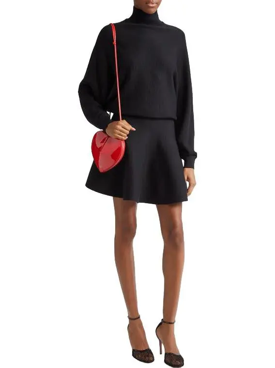 Alaïa Dolman Long Sleeve Turtleneck Sweater Dress - Noir Alaia