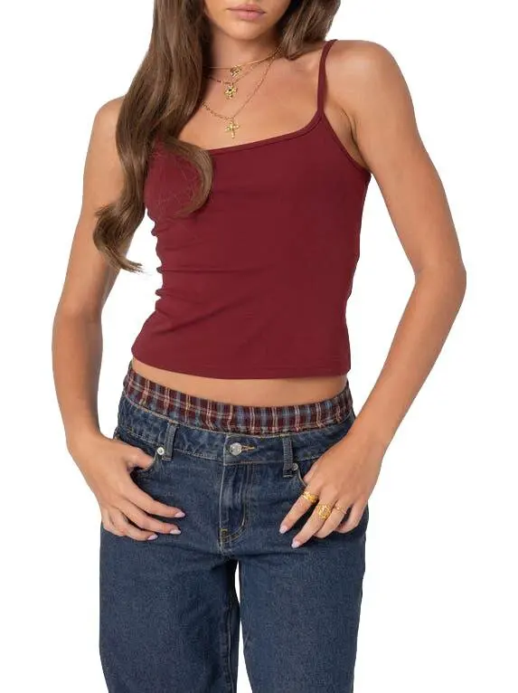 EDIKTED Deanna Crop Camisole - Burgundy