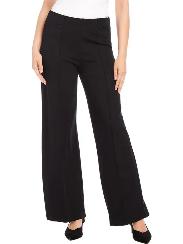 Karen Kane Luna Ponte Wide Leg Pants - Black