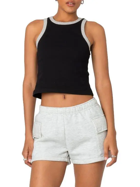 EDIKTED Contrast Trim Tank Top - Black