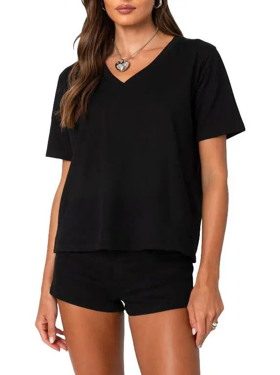 EDIKTED Loose Fit Stretch T-shirt - Black
