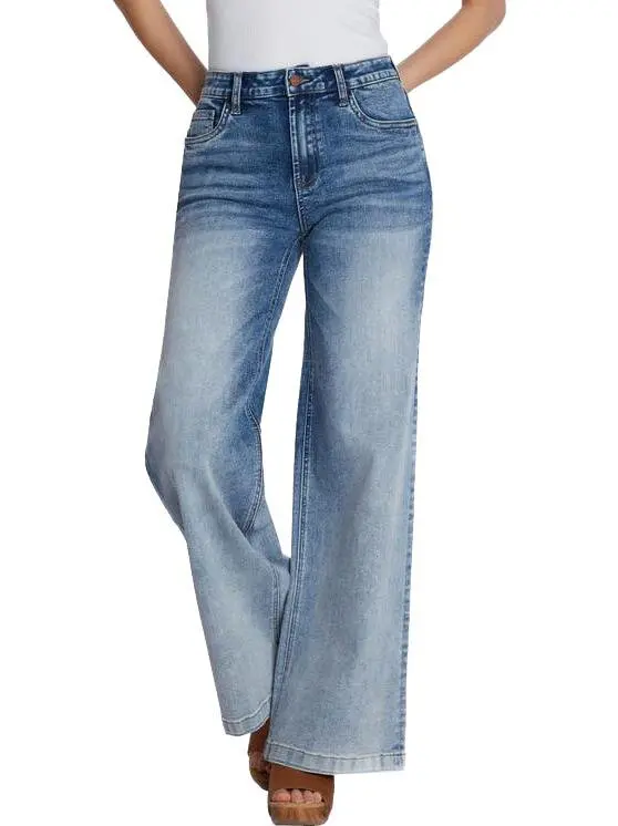 HINT OF BLU High-rise Wide Leg Jeans - Gradient Blue