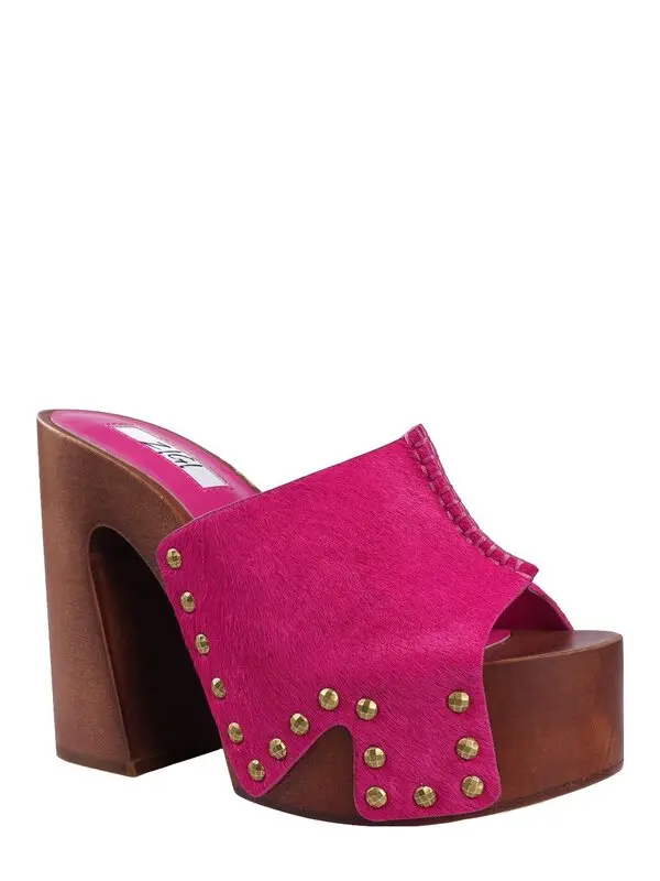 ZIGI Yama Platform Slide Sandal - Fuchsia Calf Hair