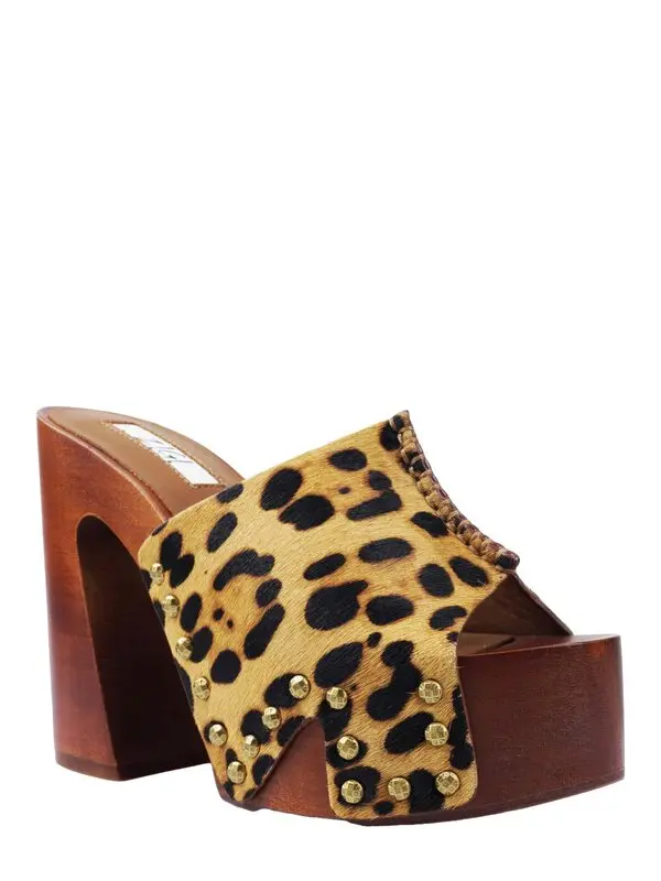 ZIGI Yama Platform Slide Sandal - Leopard Calf Hair