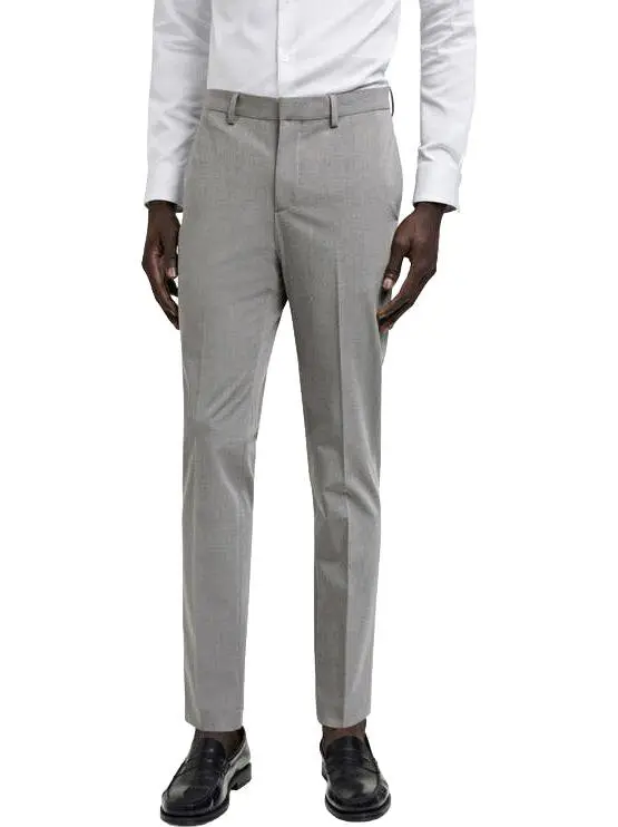 Mango Stretch Superslim Fit Suit Trousers - Grey