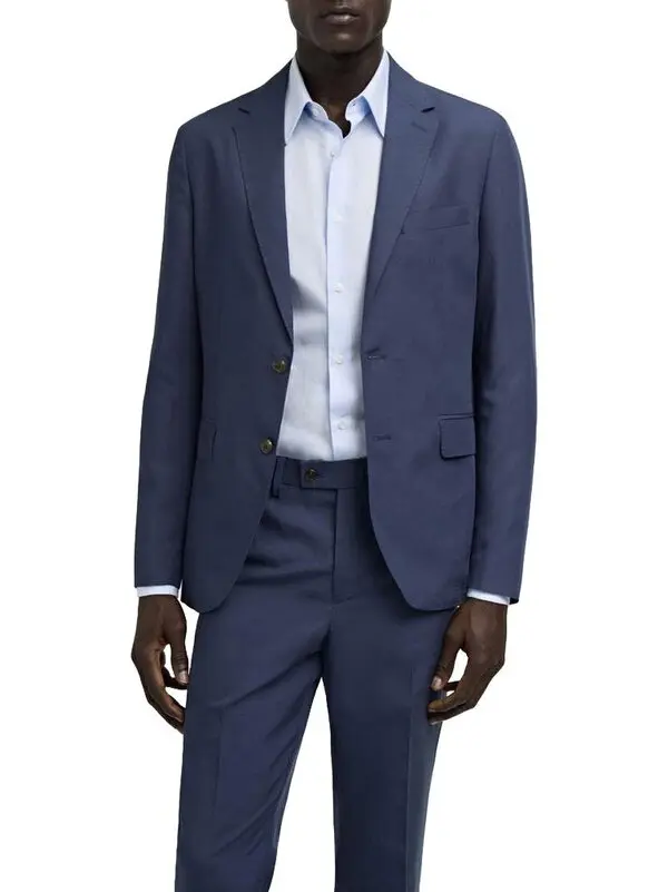 Mango Slim Fit Lyocell & Linen Sport Coat - Blue