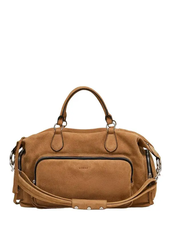 AIMEE Away We Go Leather Duffle Bag - Latte Nubuck