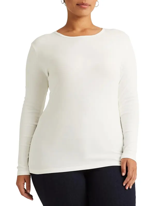 Ralph Lauren Long Sleeve Stretch Cotton Tee - White