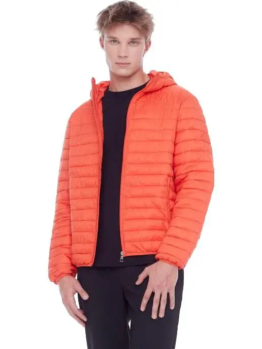 ALPINE NORTH Vegan Down Lightweight Packable Puffer Jacket With Bag - Tangerine