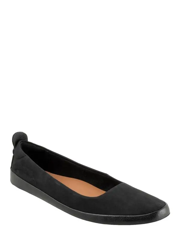 Softwalk Disa Flat - Black Nubuck