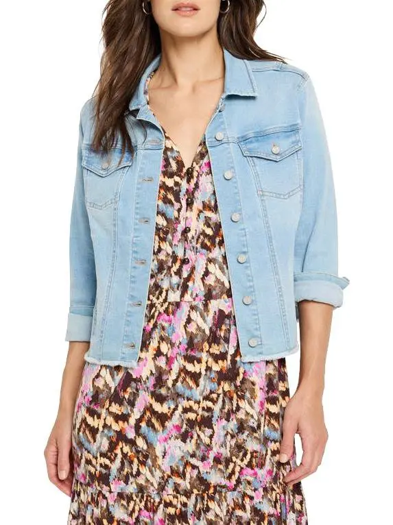 NIC+ZOE Essential Fray Hem Denim Jacket - Breeze