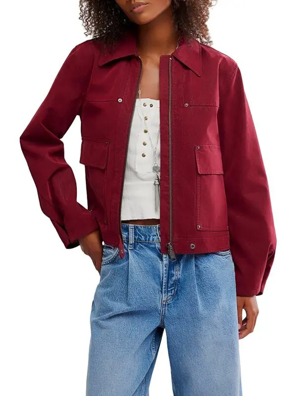 Free People Blair Faux Suede Jacket - Dionysus