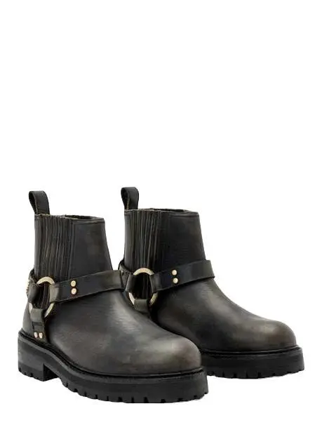 ALLSAINTS Maddie Lug Sole Biker Boots - Dark Brown