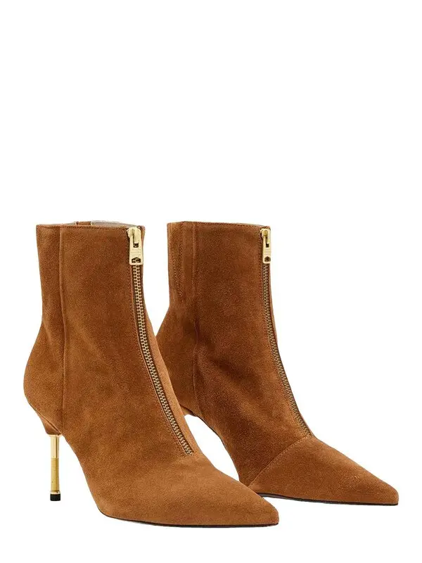 ALLSAINTS Natasha Leather Booties - Tan Brown