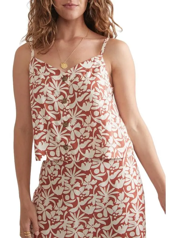 Marine Layer Celeste Floral Hemp Blend Camisole - Auburn Tropicali