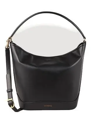 Sandro Leather Bucket Bag - Black