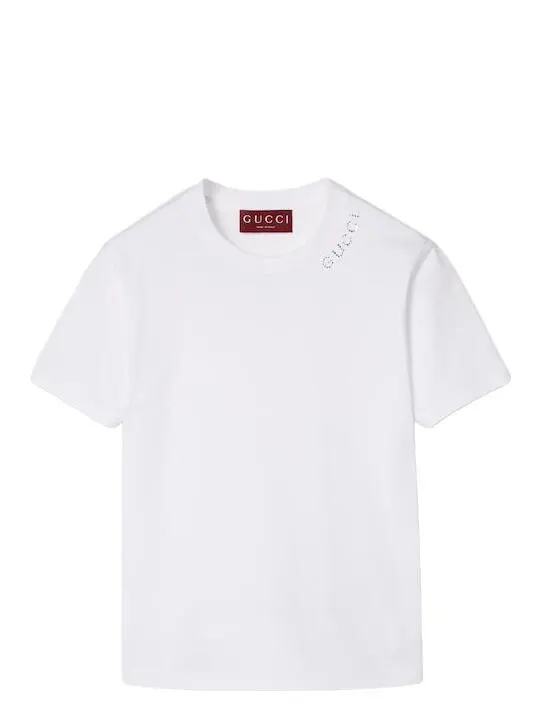 Gucci - Cotton Jersey T-shirt With Crystal
