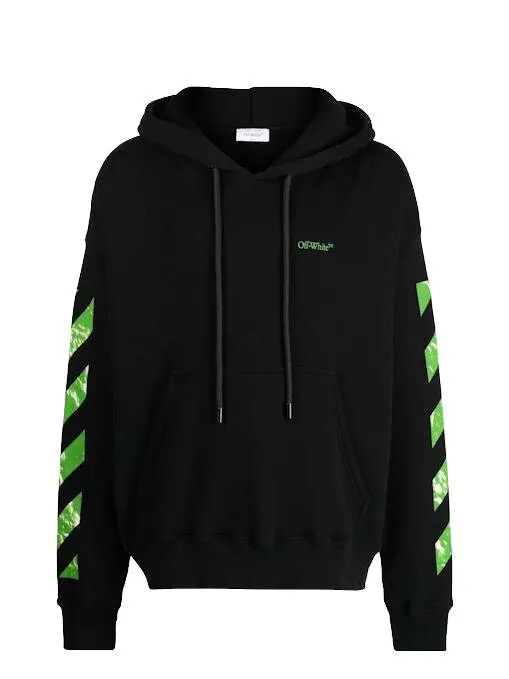 Off-White Moon Cam Arrow Skate Hoodie - Black/bright Green