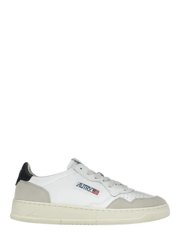 AUTRY Medalist Leather Low Sneakers - White/black/beige