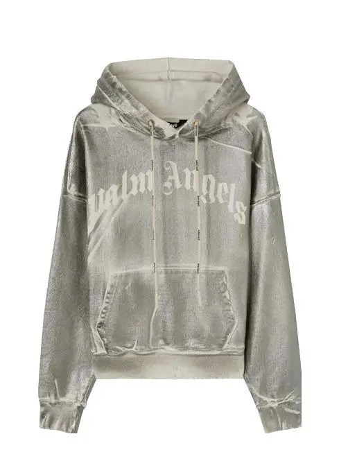 Palm Angels Metallic Hoodie - Grey