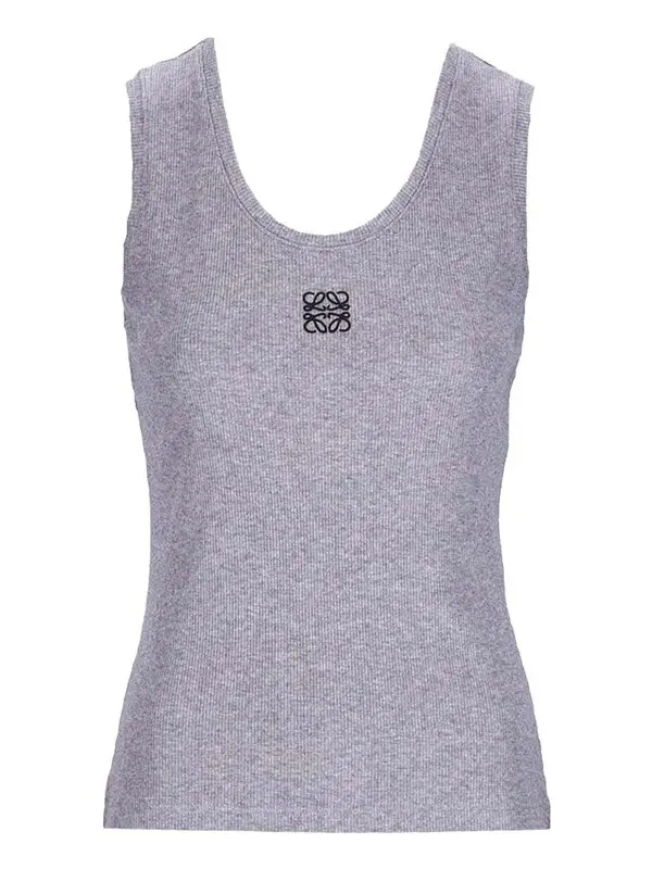 Loewe Anagram Cotton Top - Grey Melange